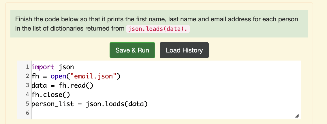 Solved Finish the code below so that it prints the first | Chegg.com