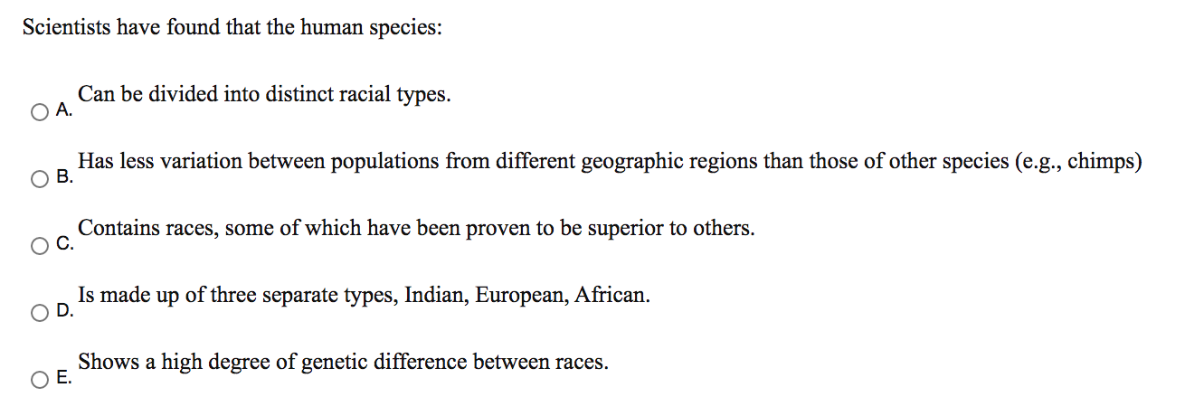 Solved A cline is: O A. An arbitrary division between groups | Chegg.com