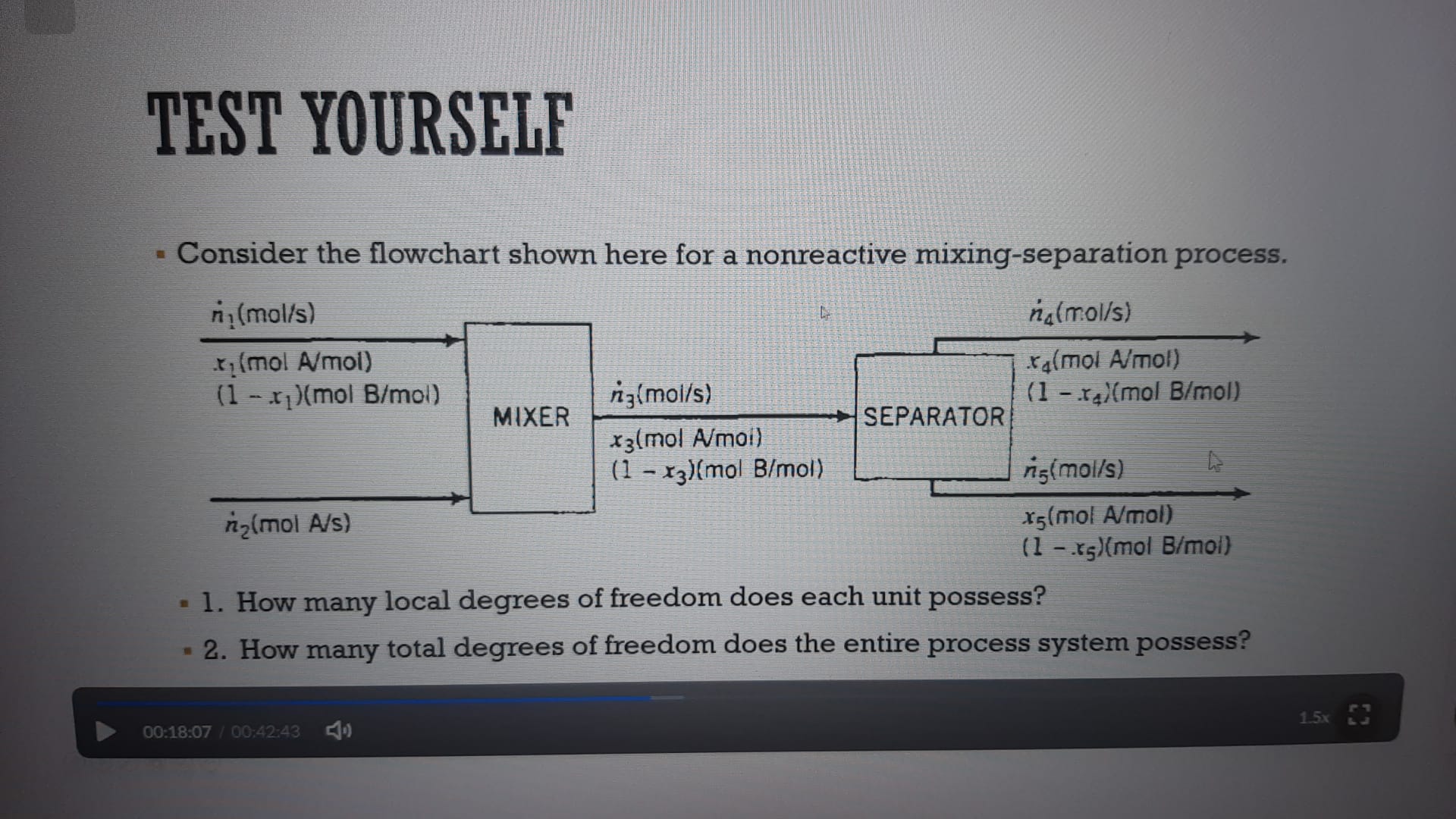 Solved Consider the flowchart shown here for a nonreactive | Chegg.com