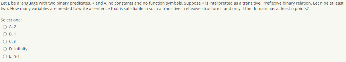 Let L be a language with two binary predicates,
