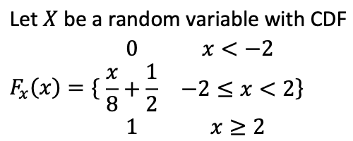 Solved Let X be a random variable with CDF | Chegg.com