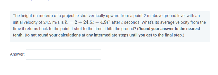 Solved The height (in meters) of a projectile shot | Chegg.com