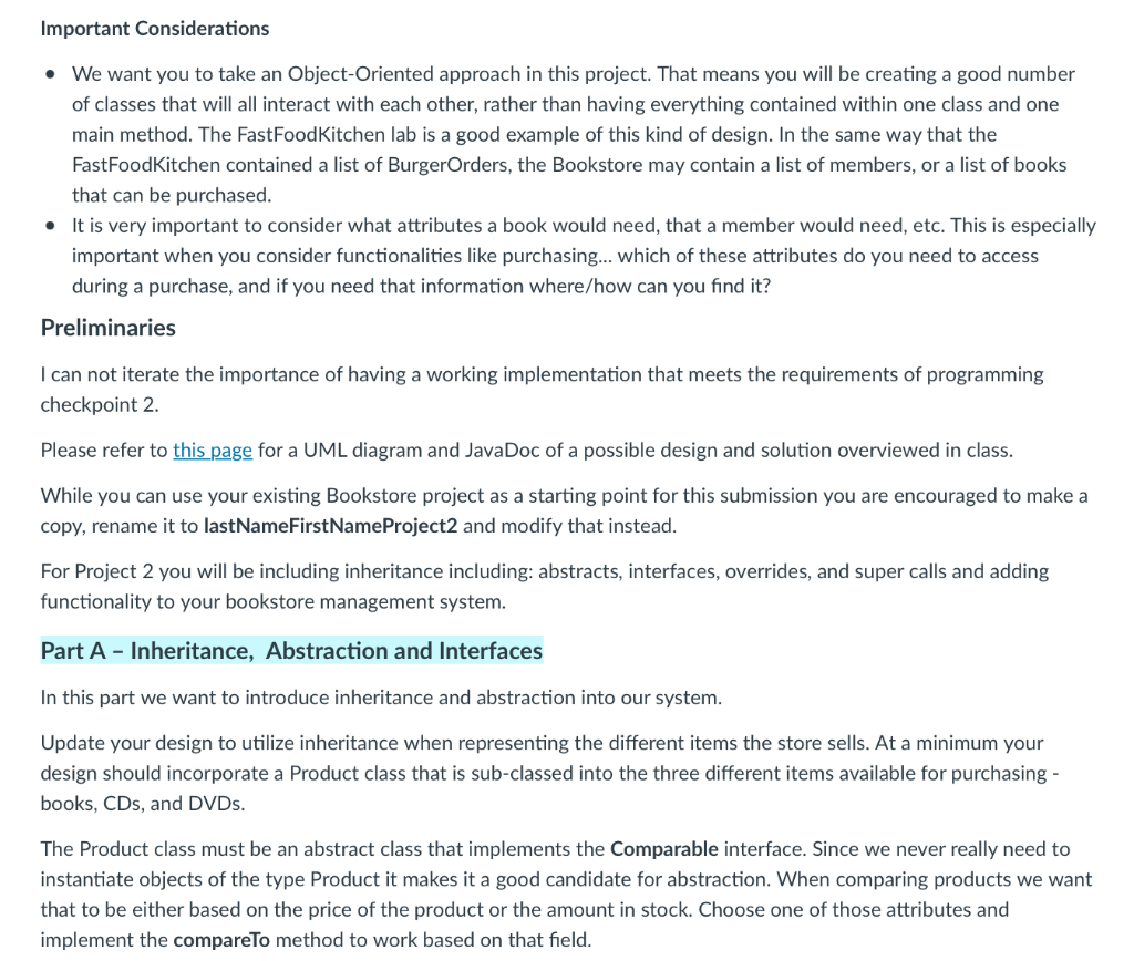 Solved ITSC 1213 - Project 2 - Bookstore Management System | Chegg.com