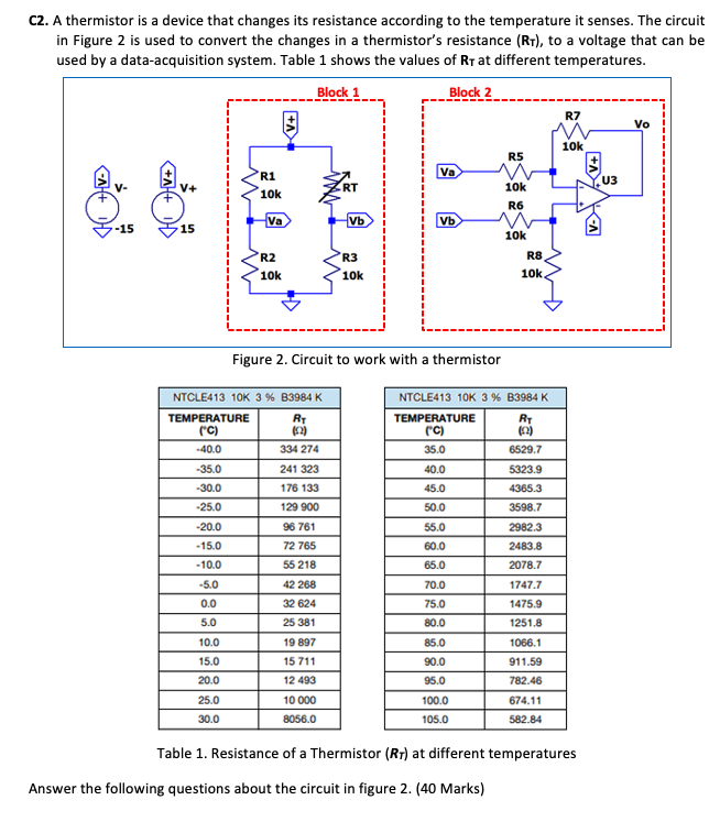 Solved C2. A thermistor is a device that changes its | Chegg.com