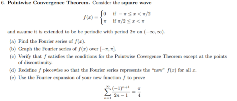 Solved 6. Pointwise Convergence Theorem. Consider the square | Chegg.com