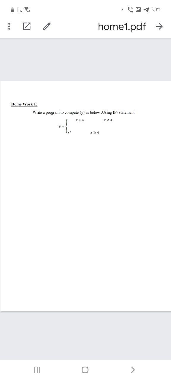 Solved ۹:۲۲ home1.pdf Home Work 1: Write a program to | Chegg.com