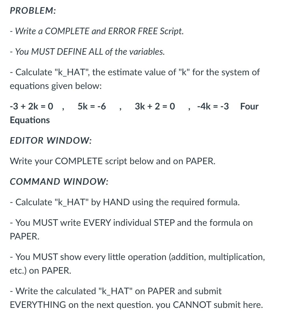 Solved PROBLEM: - Write a COMPLETE and ERROR FREE Script. - | Chegg.com