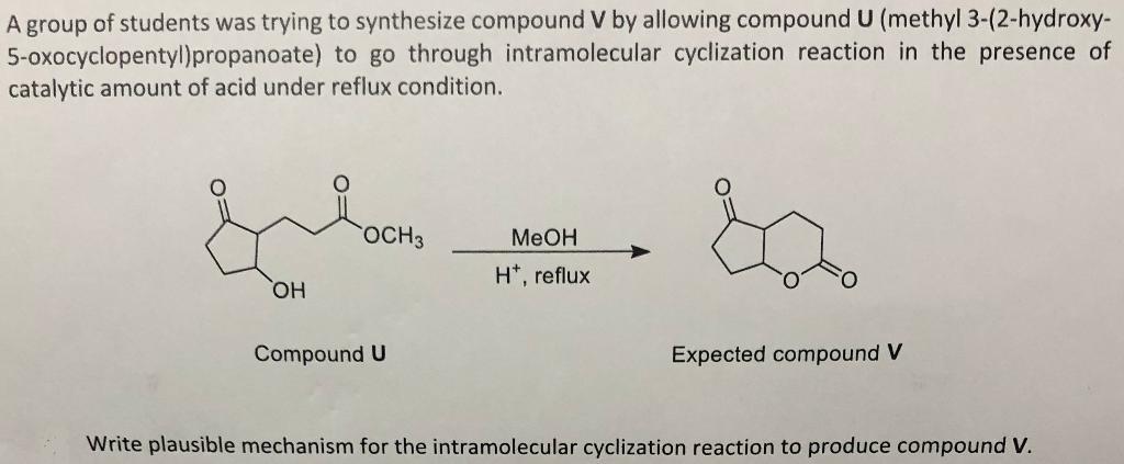 Solved A group of students was trying to synthesize compound | Chegg.com