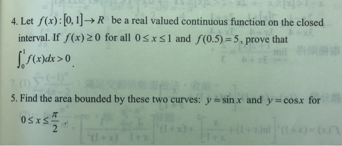 Solved 4. Let ,f(x) : O, l]? R be a real valued continuous | Chegg.com