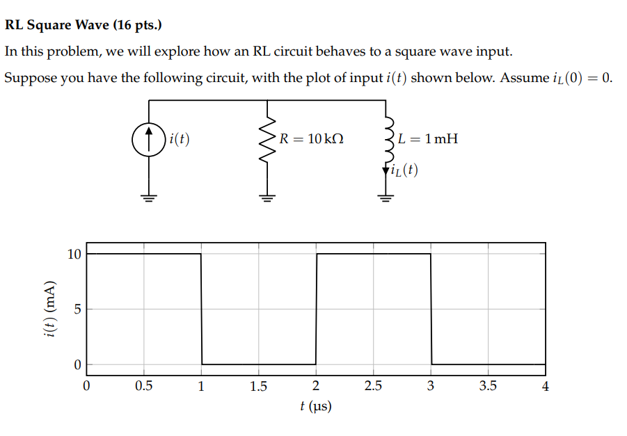 RL Square Wave (16 pts.) In this problem, we will | Chegg.com