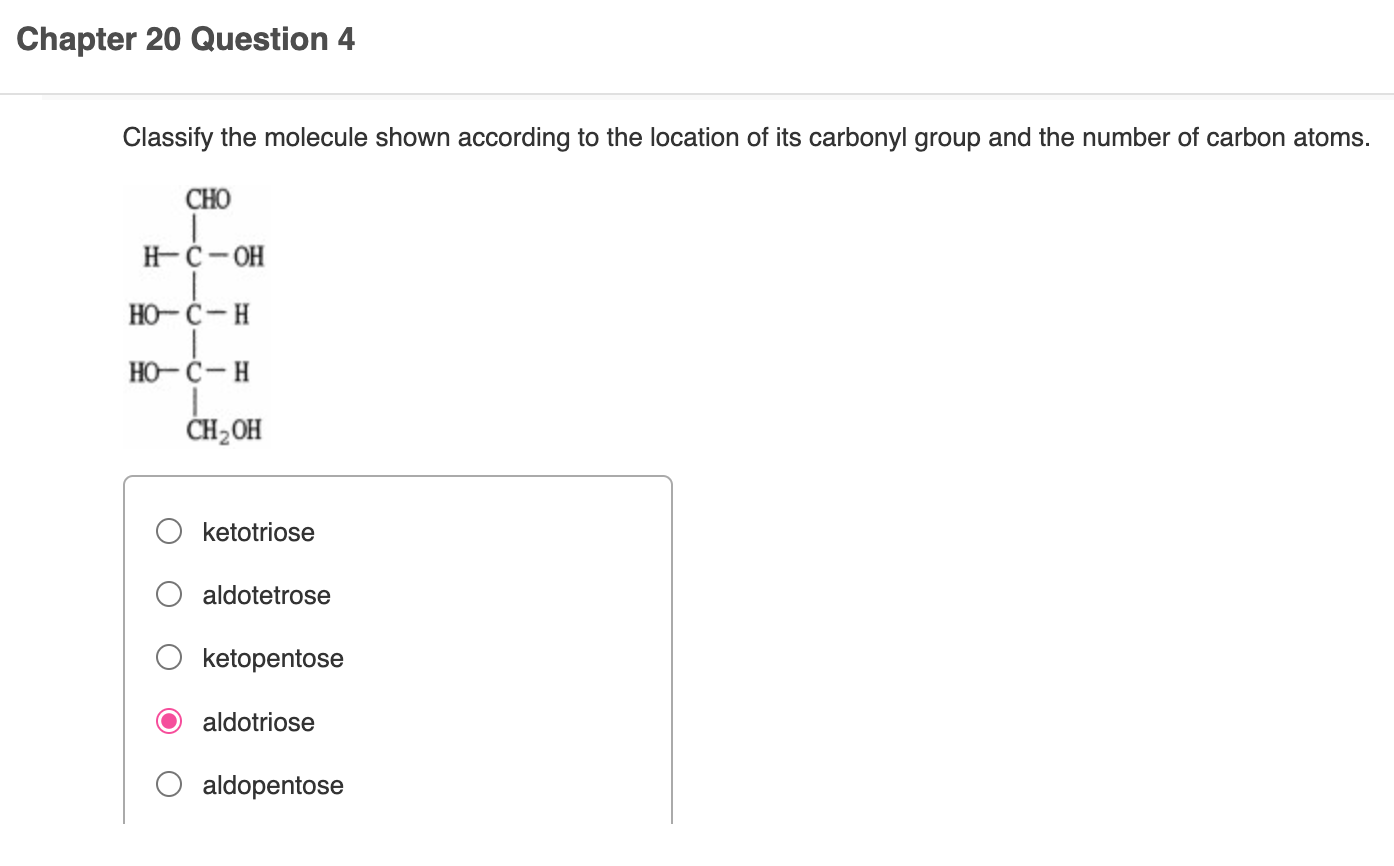 Solved Classify the molecule shown according to the location | Chegg.com