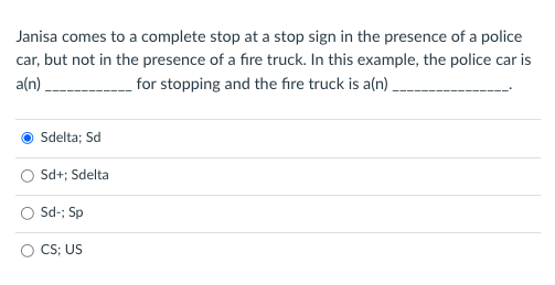 Solved Janisa comes to a complete stop at a stop sign in the | Chegg.com