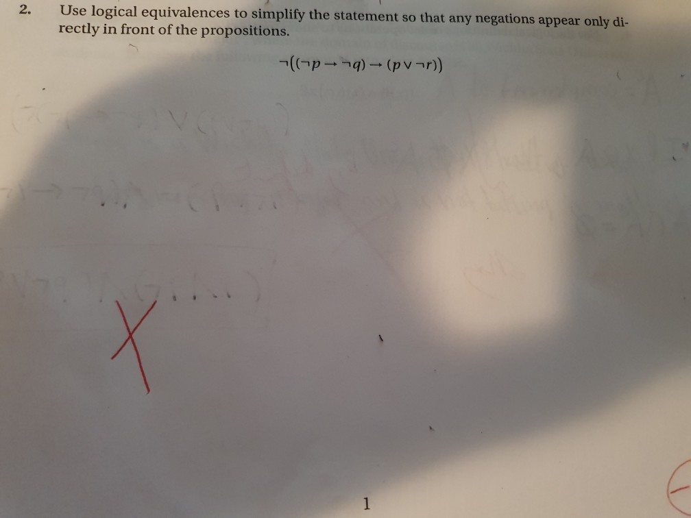 Solved 2. Use logical equivalences to simplify the statement | Chegg.com