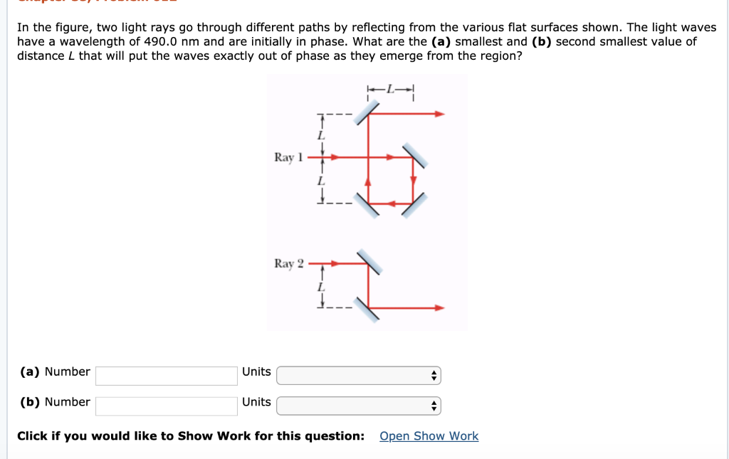 Solved In the figure, two light rays go through different | Chegg.com