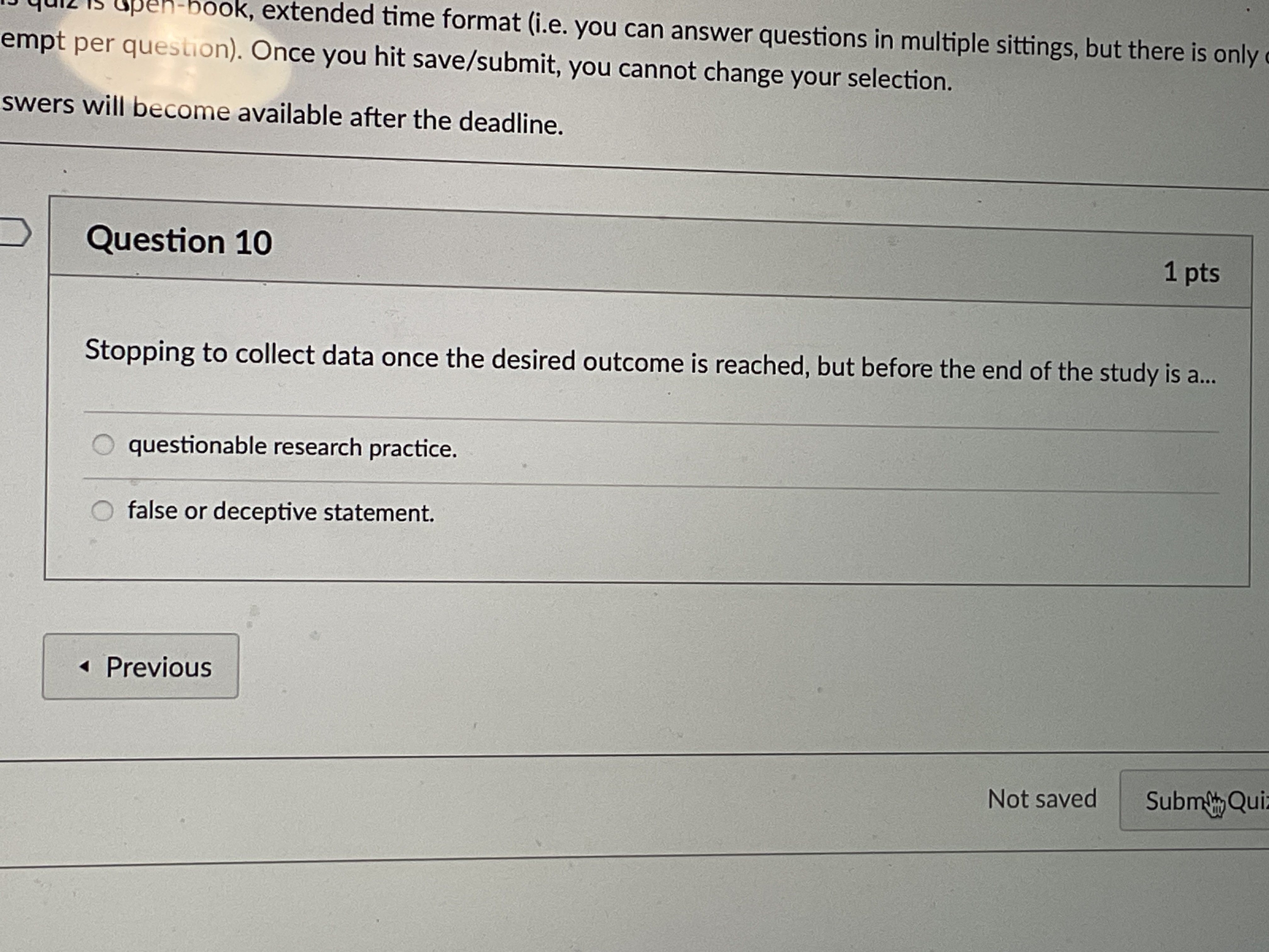 Solved Question 10Stopping to collect data once the desired | Chegg.com