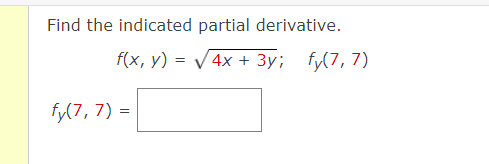 Solved Find the indicated partial derivative. | Chegg.com