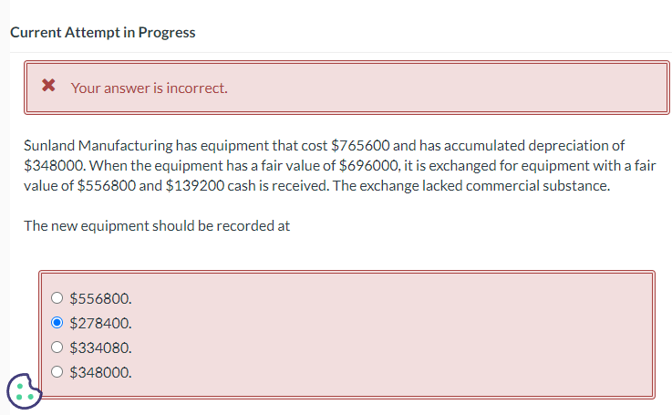 Solved Current Attempt in Progress Your answer is incorrect. | Chegg.com