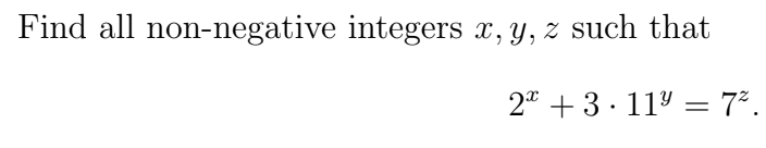 Solved Find all non-negative integers x, y, z such that 2 +3 | Chegg.com