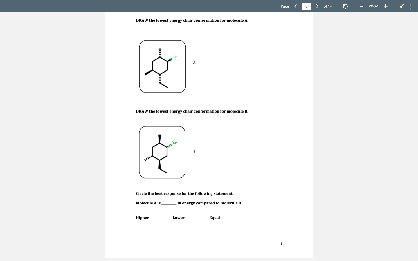 Solved DRAW the lowest energy chair conformation for | Chegg.com