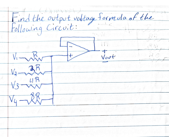 Solved Find the output voltage formula of the Following | Chegg.com