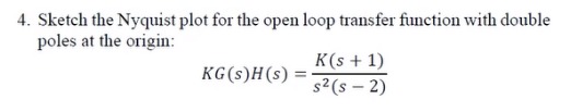 4. Sketch the Nyquist plot for the open loop transfer | Chegg.com