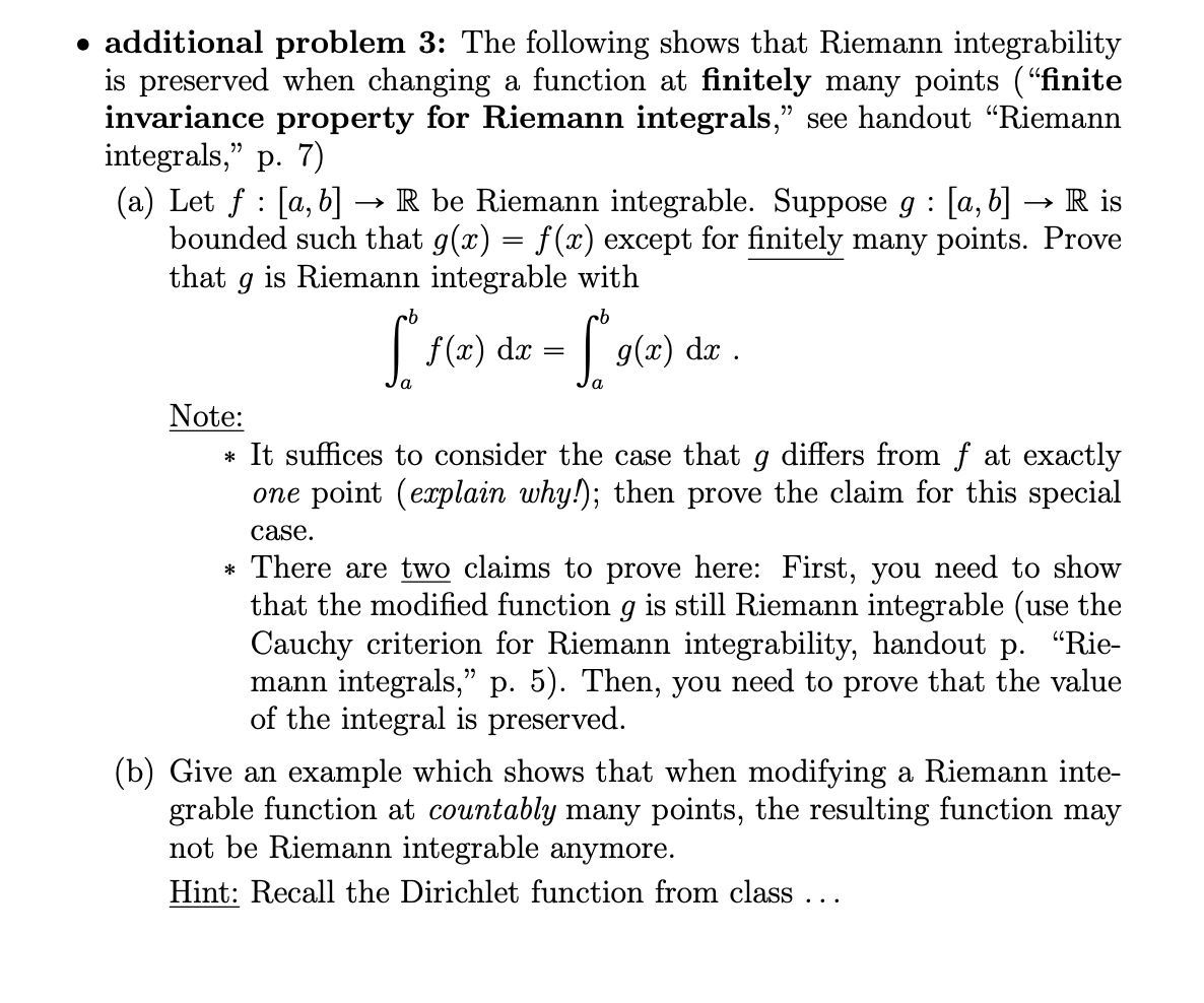 Solved • additional problem 3: The following shows that | Chegg.com