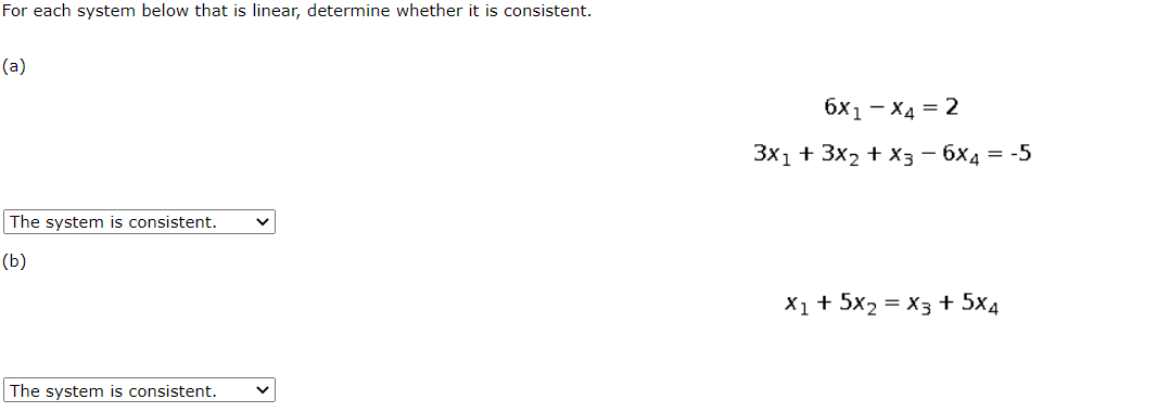 Solved For each system below that is linear, determine | Chegg.com