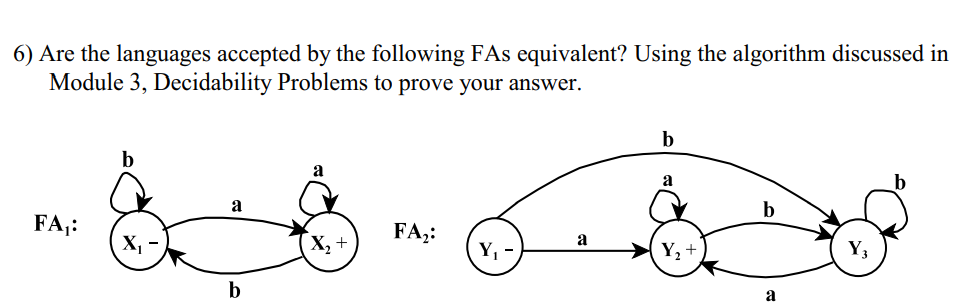 Solved 6) Are the languages accepted by the following FAs | Chegg.com