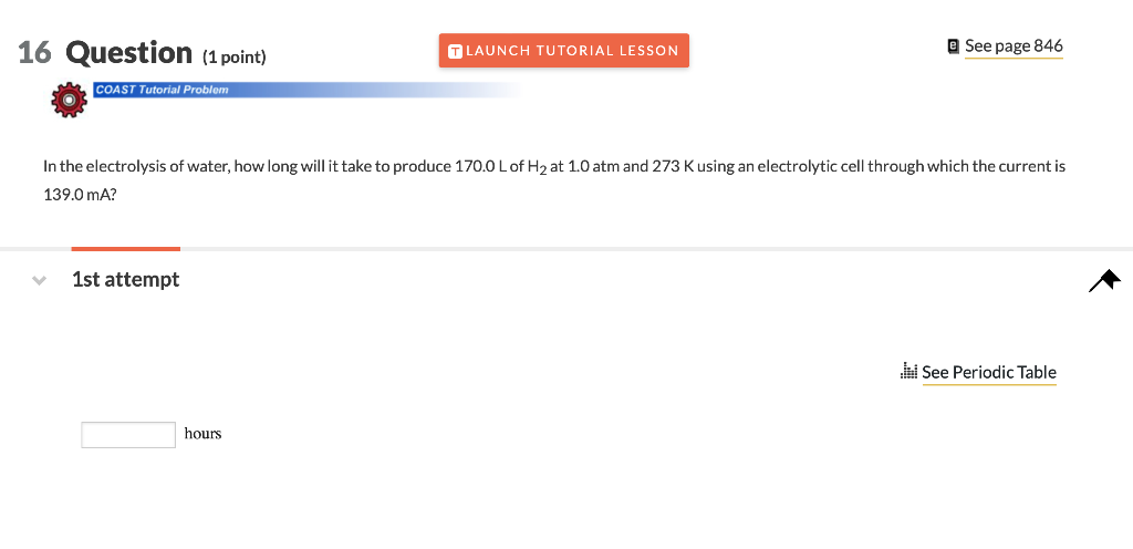 Solved 16 Question (1 point) TLAUNCH TUTORIAL LESSON @ See | Chegg.com