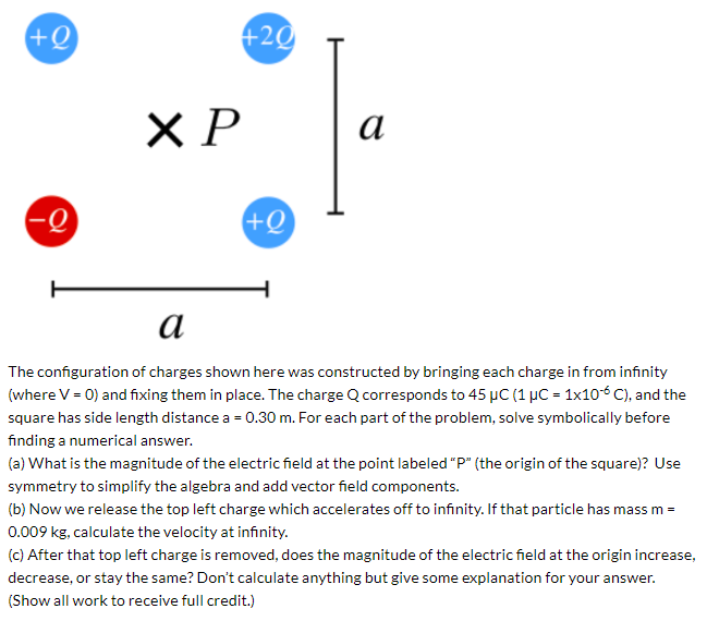 Solved +29 XP The configuration of charges shown here was | Chegg.com