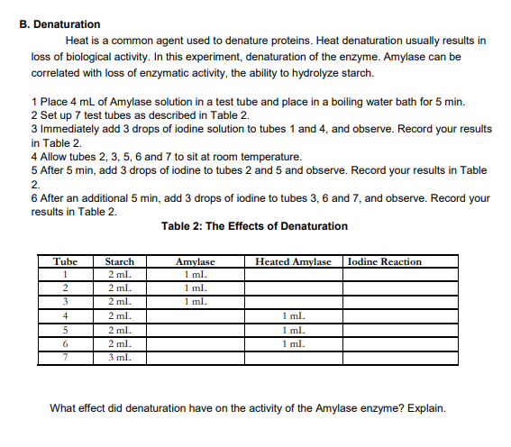 Solved B. Denaturation Heat is a common agent used to | Chegg.com