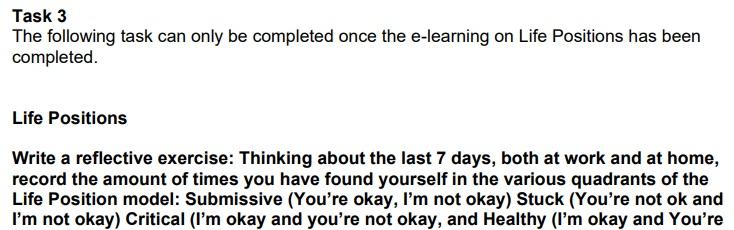 Solved Task 3 The following task can only be completed once | Chegg.com