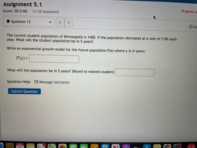Solved Assignment 5.1 Score: 28.5/60 11/20 answered Progress | Chegg.com