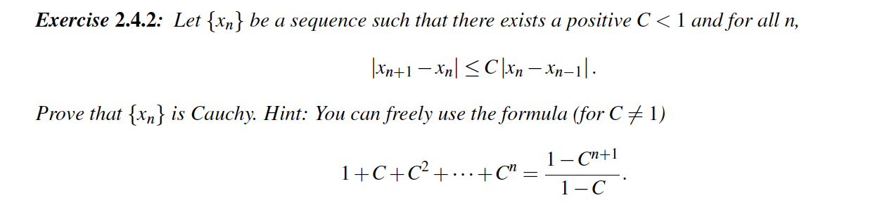 Solved Exercise 2.4.2: Let {xn} be a sequence such that | Chegg.com