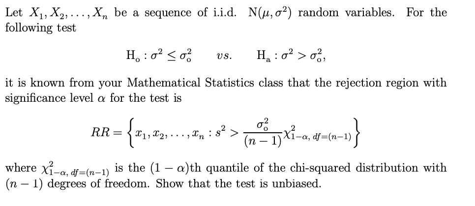 Solved Let X1, X2, ..., Xn be a sequence of i.i.d. Nu, 02) | Chegg.com