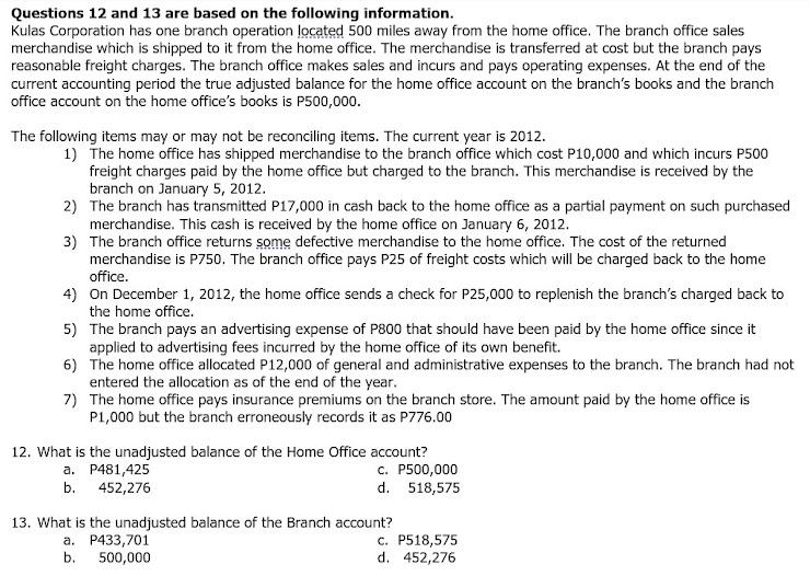 Solved Questions 12 and 13 are based on the following | Chegg.com
