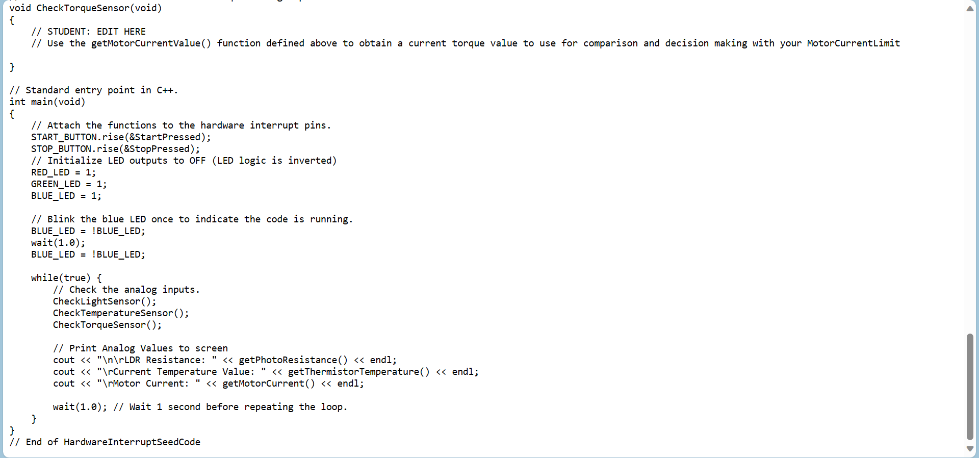 Solved \#include "mbed. h \#include 〈iostream〉 AnalogIn | Chegg.com