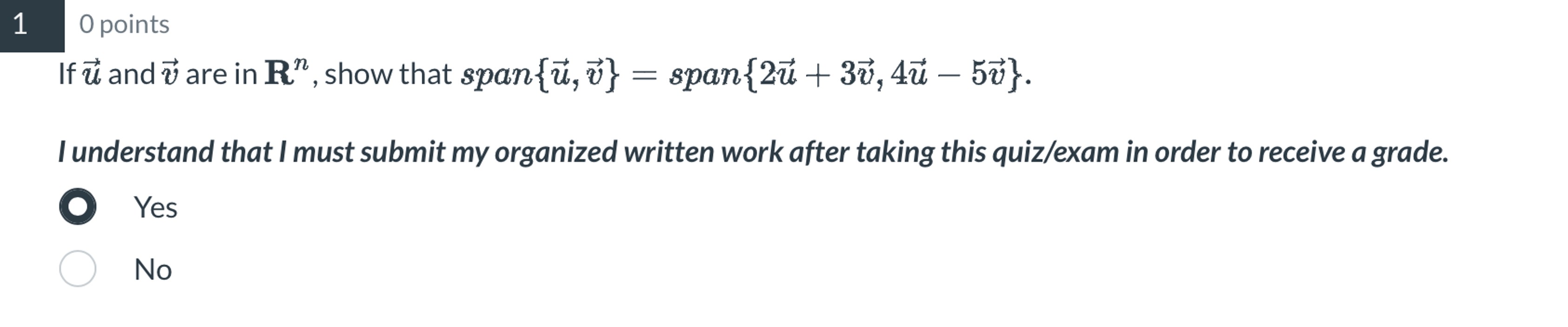 Solved 10 ﻿pointsIf vec(u) ﻿and vec(v) ﻿are in Rn, ﻿show | Chegg.com