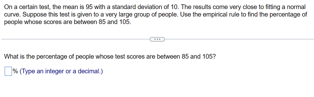 Solved On a certain test, the mean is 95 with a standard | Chegg.com