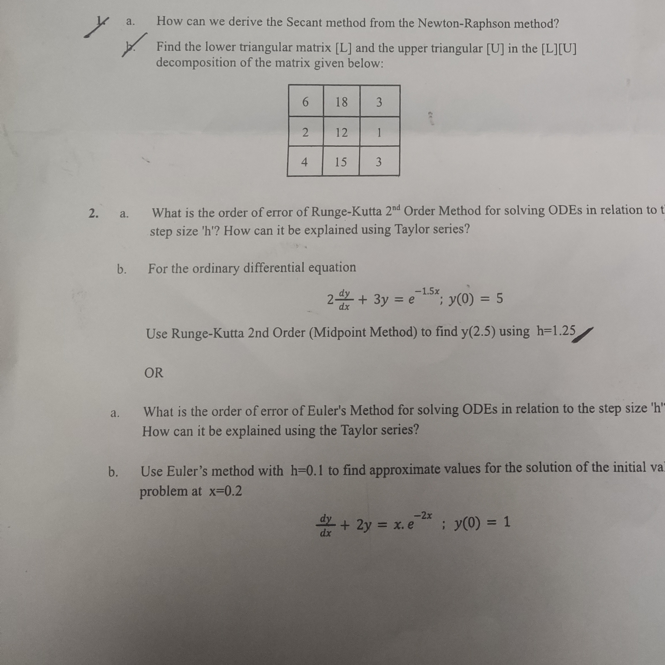 Solved a.How can we derive the Secant method from the | Chegg.com