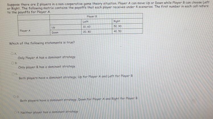 Solved Suppose there are 2 players in a non-cooperative game | Chegg.com