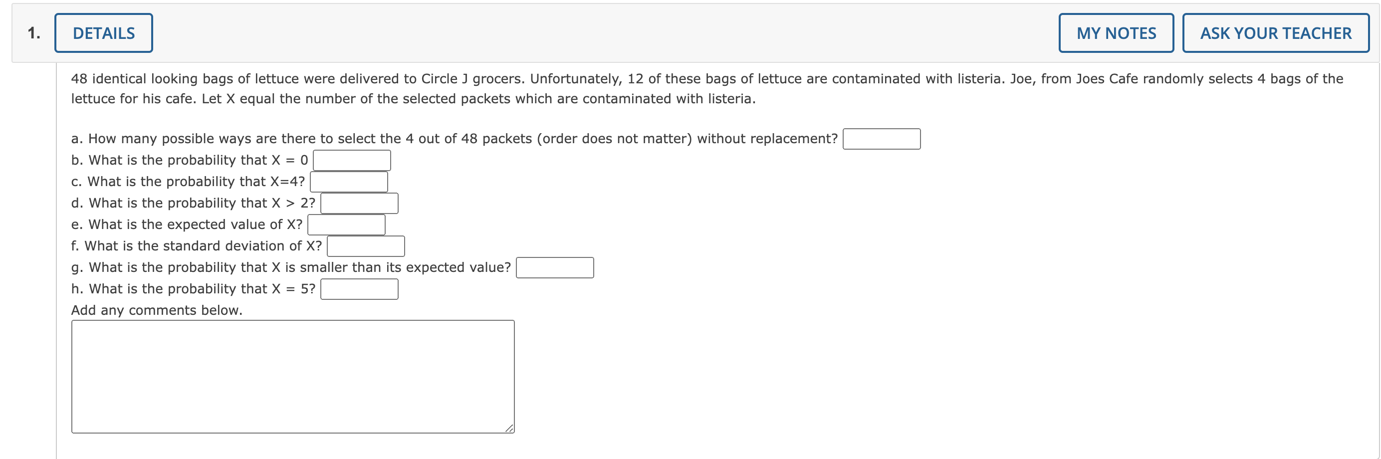 Solved lettuce for his cafe. Let X equal the number of the | Chegg.com