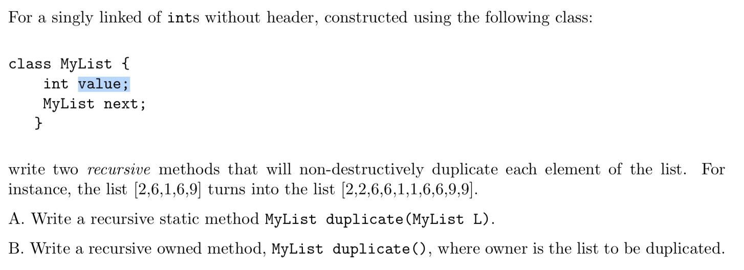 Solved Please use Java, and could you please also add a main | Chegg.com