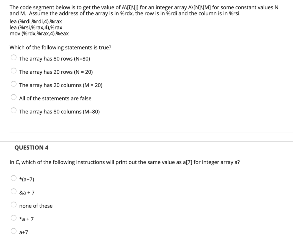 Solved The code segment below is to get the value of AV[ii] | Chegg.com