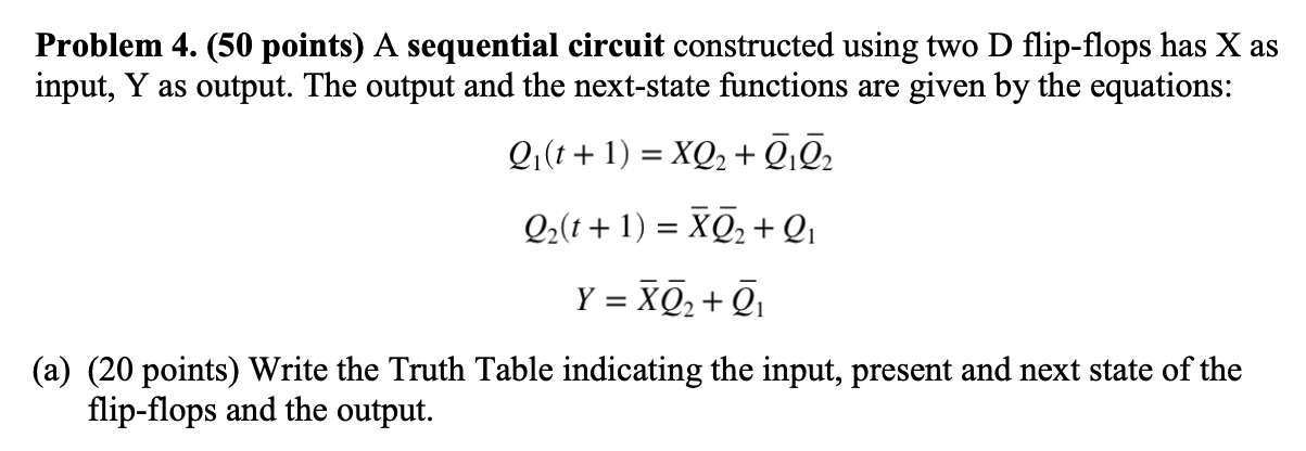 Solved Problem 4. (50 points) A sequential circuit | Chegg.com