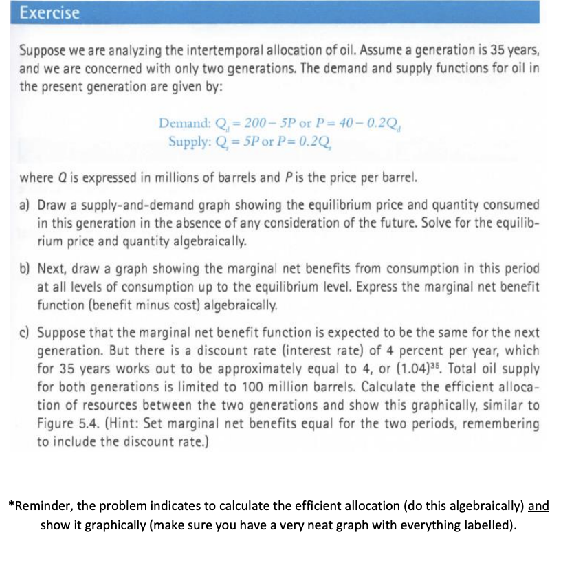 Solved Exercise Suppose we are analyzing the intertemporal | Chegg.com