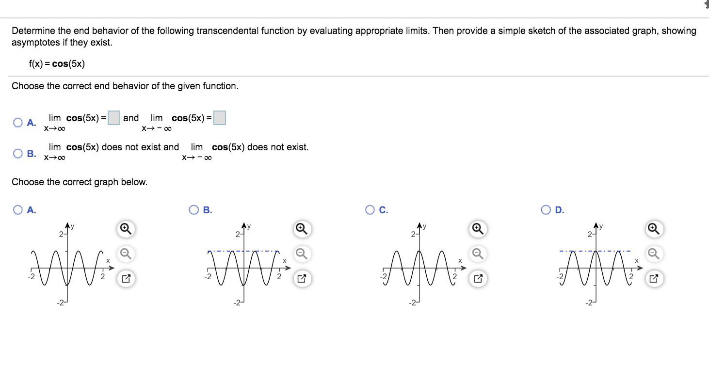 Solved Determine the end behavior of the following | Chegg.com