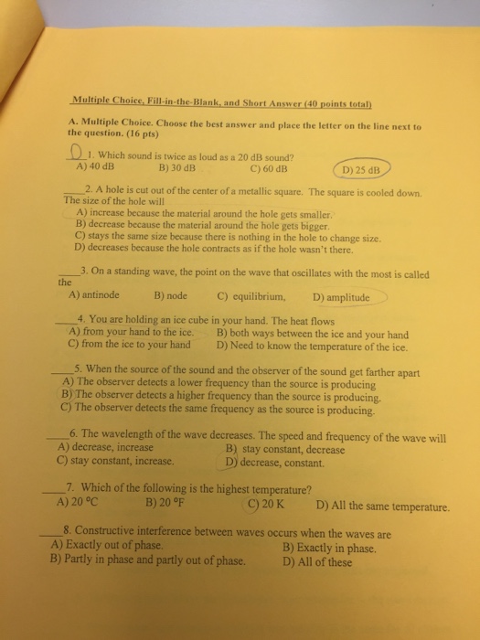 Solved: Multiple Choice, Fill-in-the-Blank, And Short Answ... | Chegg.com