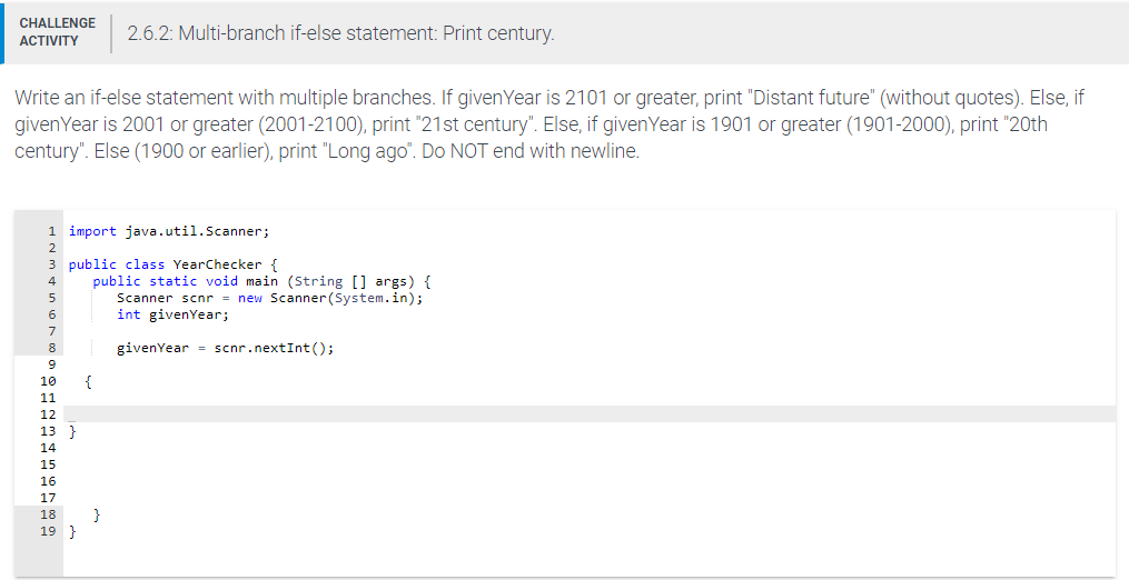 Solved CHALLENGE ACTIVITY 2.6.2: Multi-branch if-else | Chegg.com
