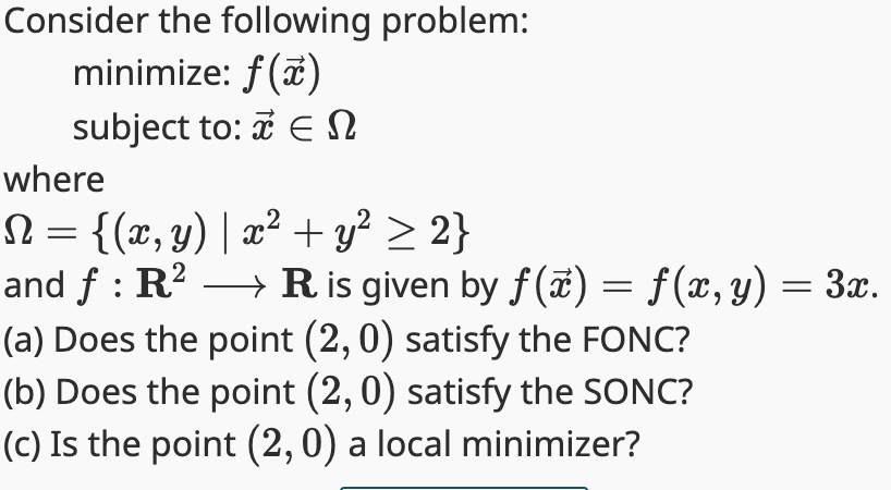 Solved Consider the following problem: minimize: f(x) | Chegg.com